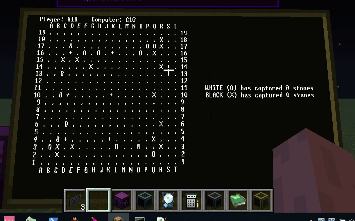 lua实现在minecraft中人机对弈