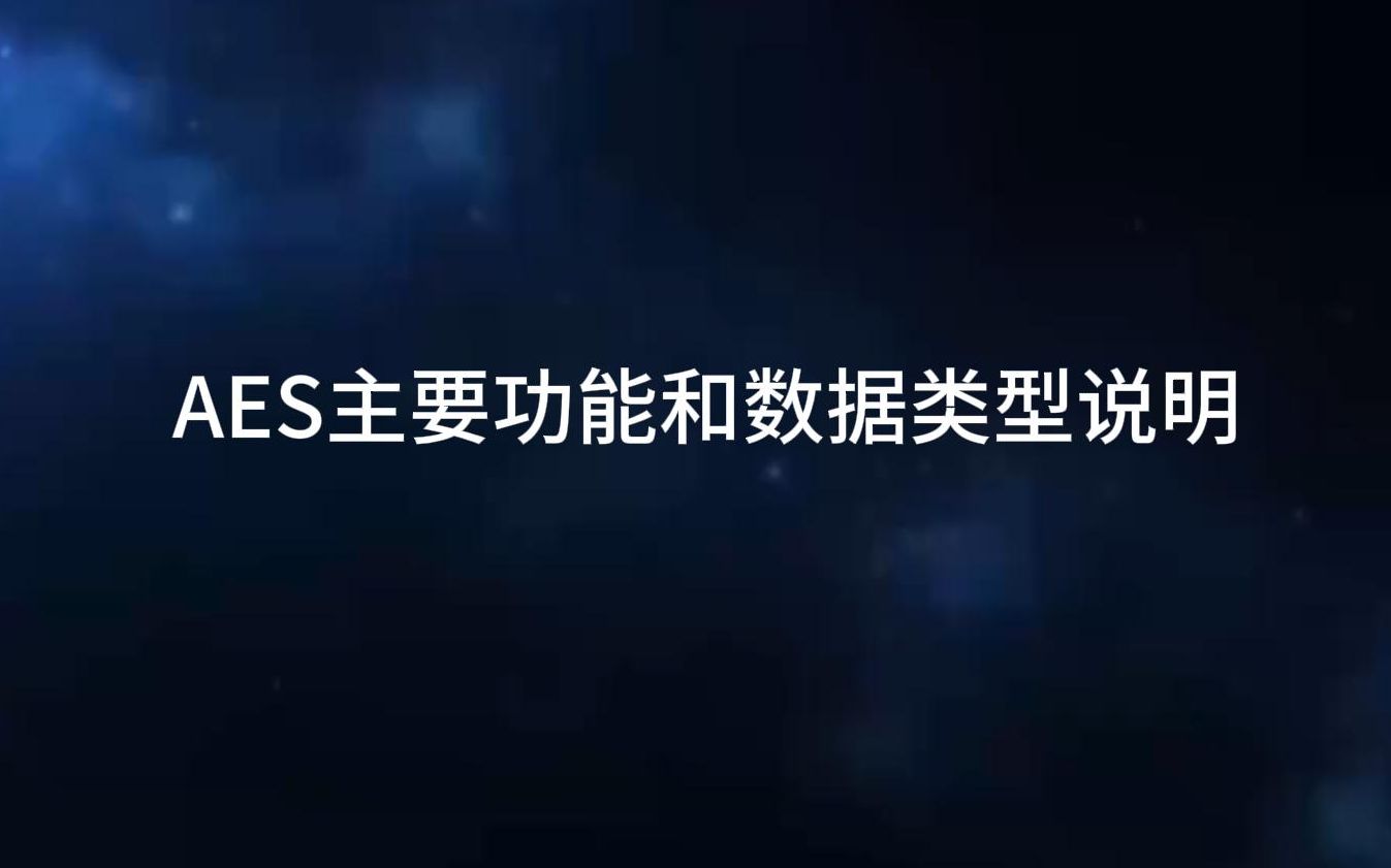 AES主要功能和数据类型说明