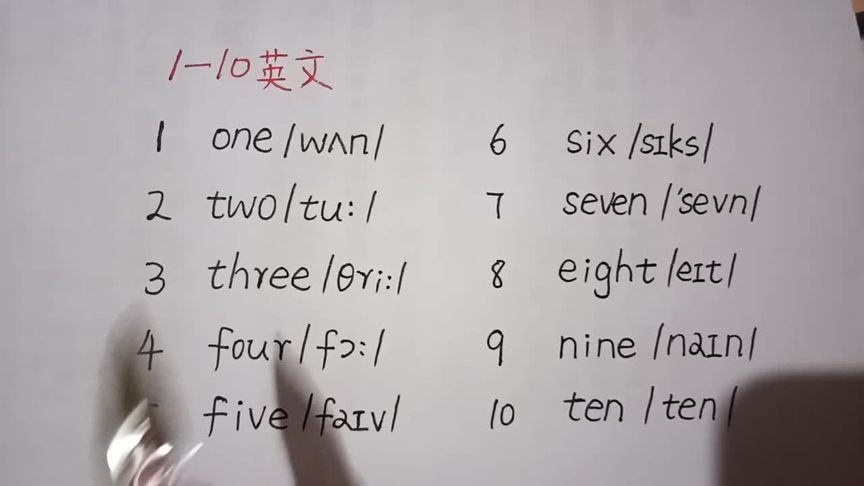 零基础学英语,1-10数字的英文表达