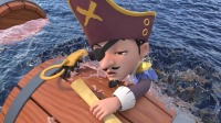 冒险小狗帮 海盗女王大战反派多多船长,多多船长落水后遭到鲨鱼追击