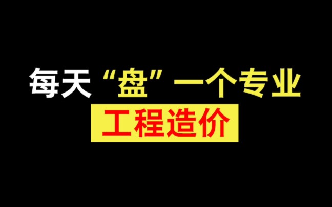 每天“盘”一个专业-工程造价5⃣