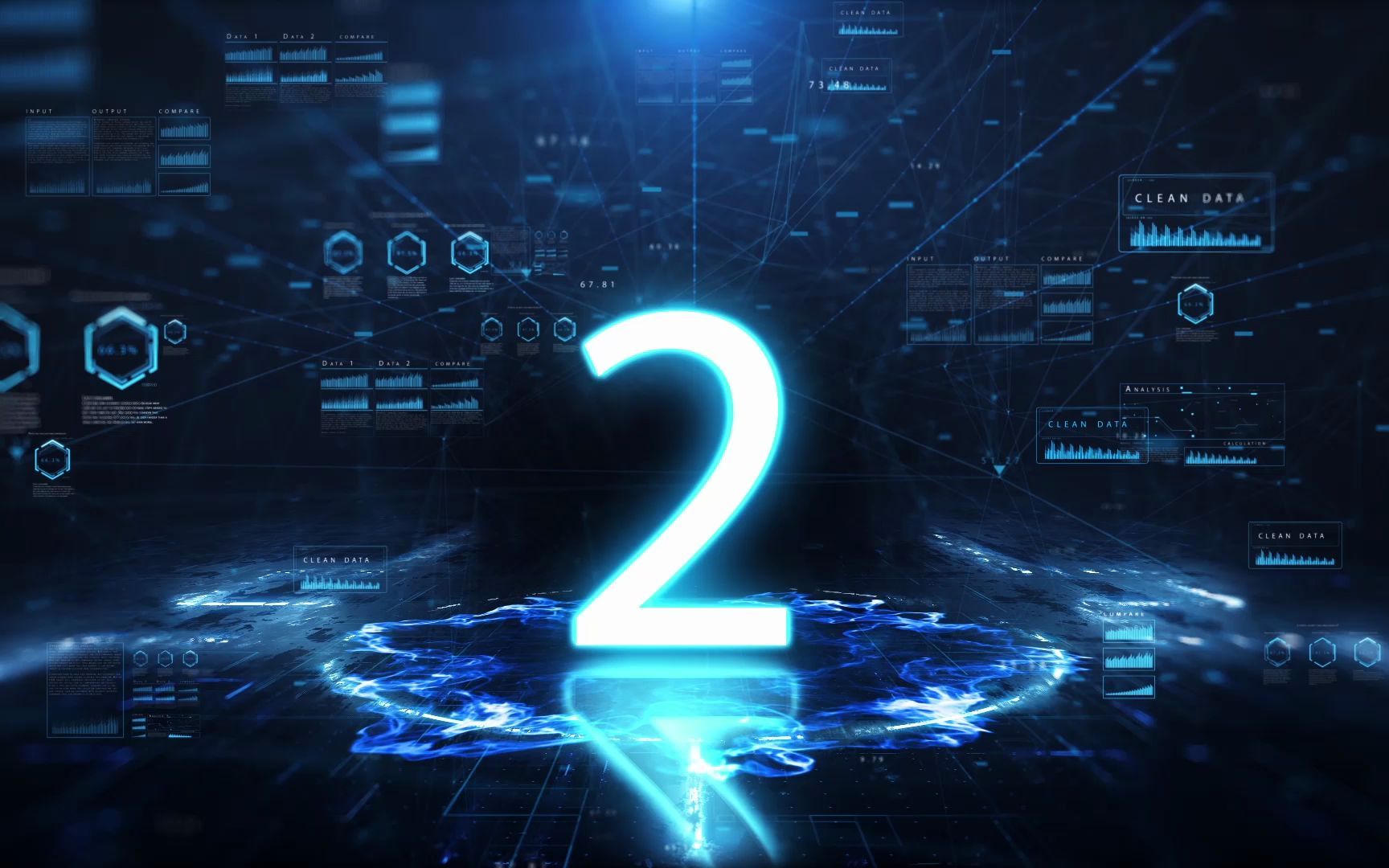 科技感10秒倒计时(有音乐)素材