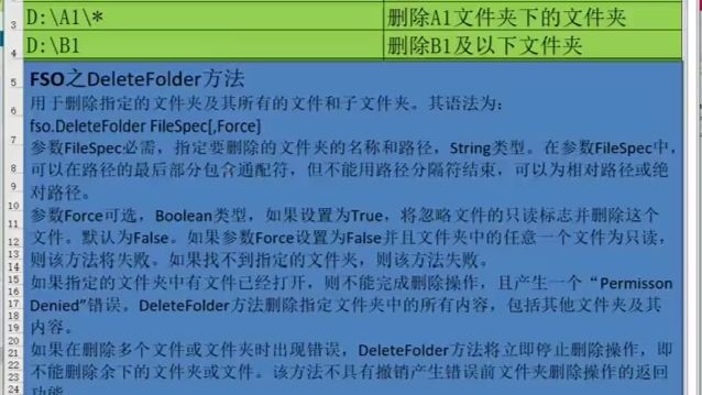 Excel vba文件对象fso案例十四:DeleteFolder方法
