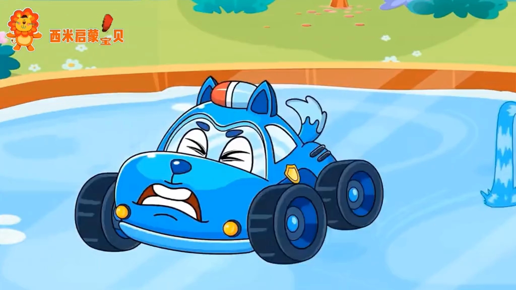 汽车动画:乐于助人的警车!#儿童动画 #益智动漫 #工程车玩具