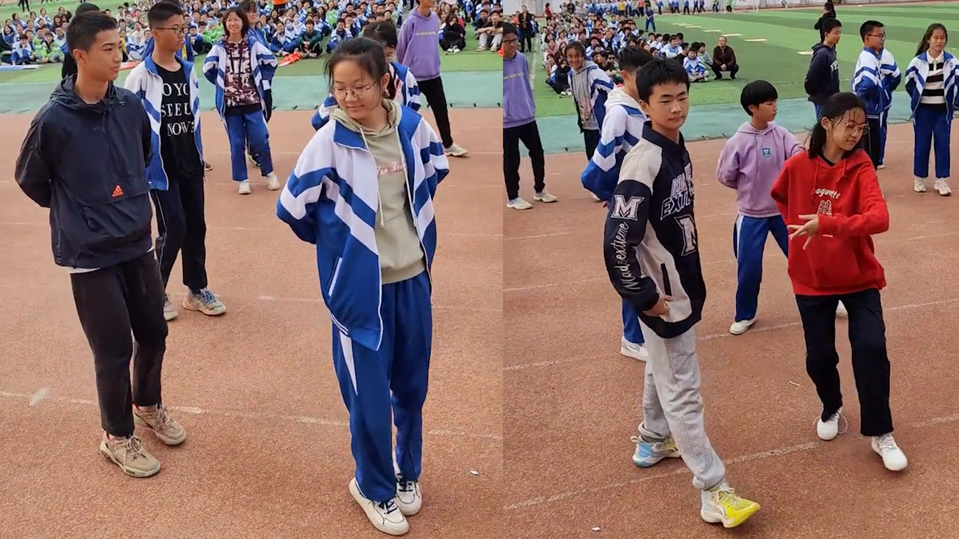 中学男女生合跳《爱的华尔兹》,生涩又不好意思,青春气息爆棚