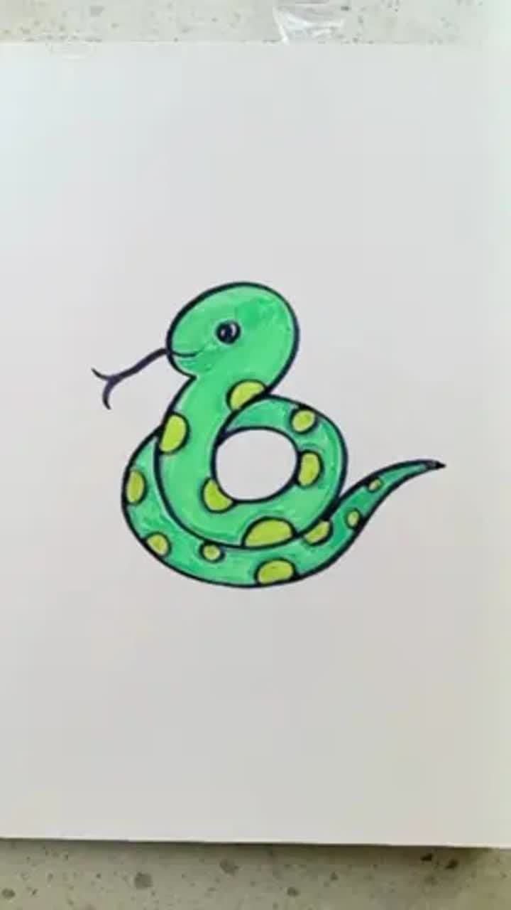 蛇年画蛇简笔画蛇简笔画 简笔画 画画 一起学画画 启蒙早教