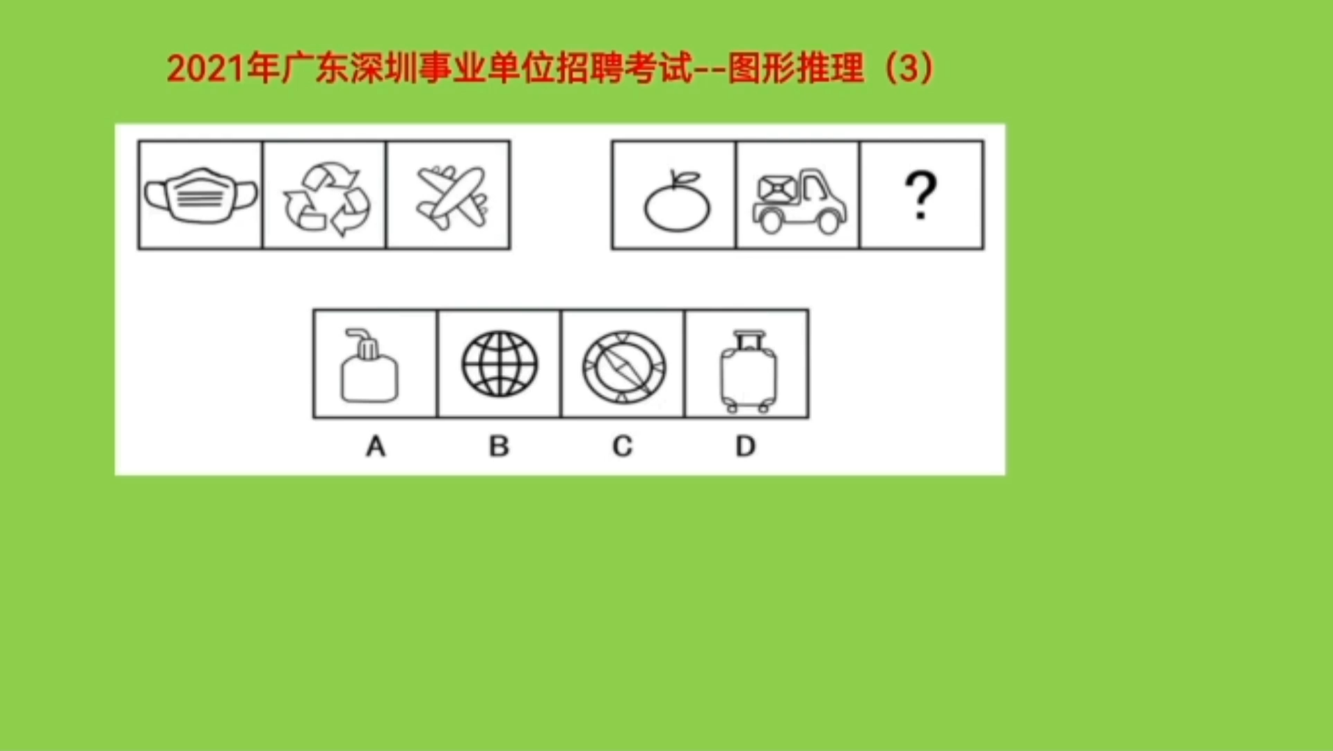 2021年深圳市事业单位考试,图形推理3,根据图形特征找规律