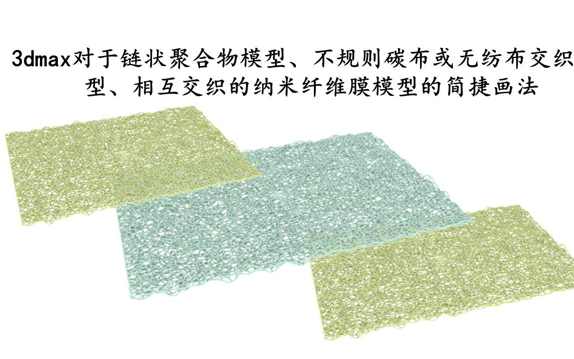 3dmax对于链状聚合物模型、不规则碳布或无纺布交织模型、相互交织...