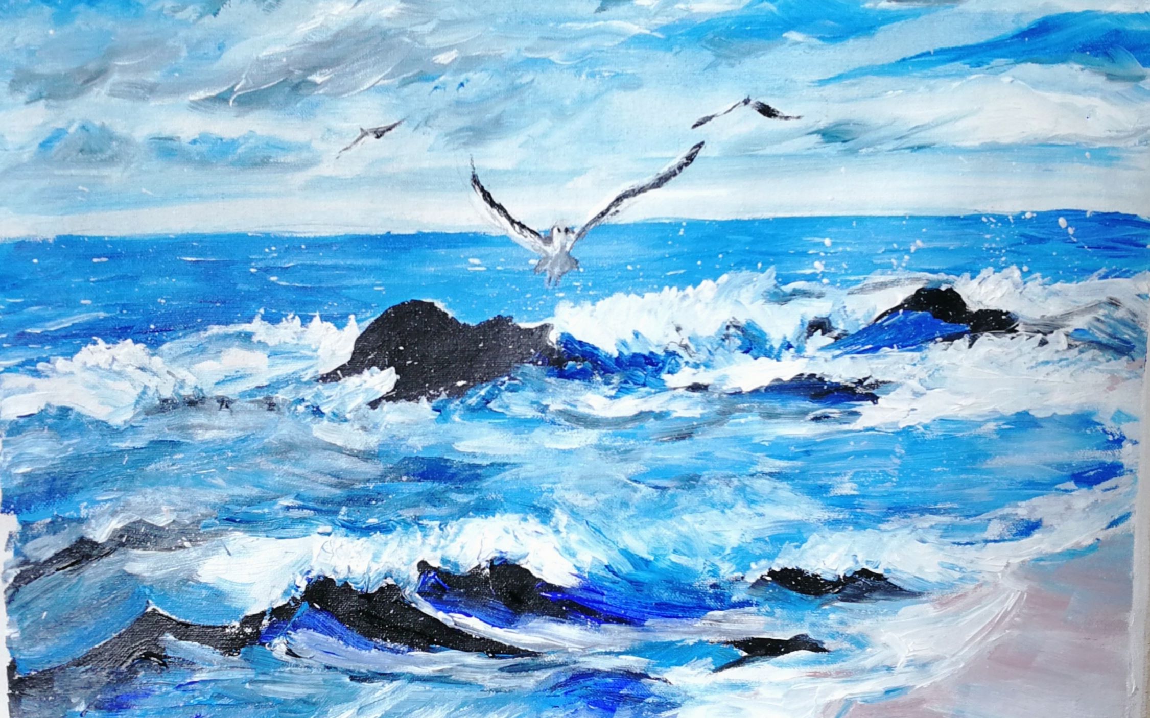 丙烯-海景画教程-风景