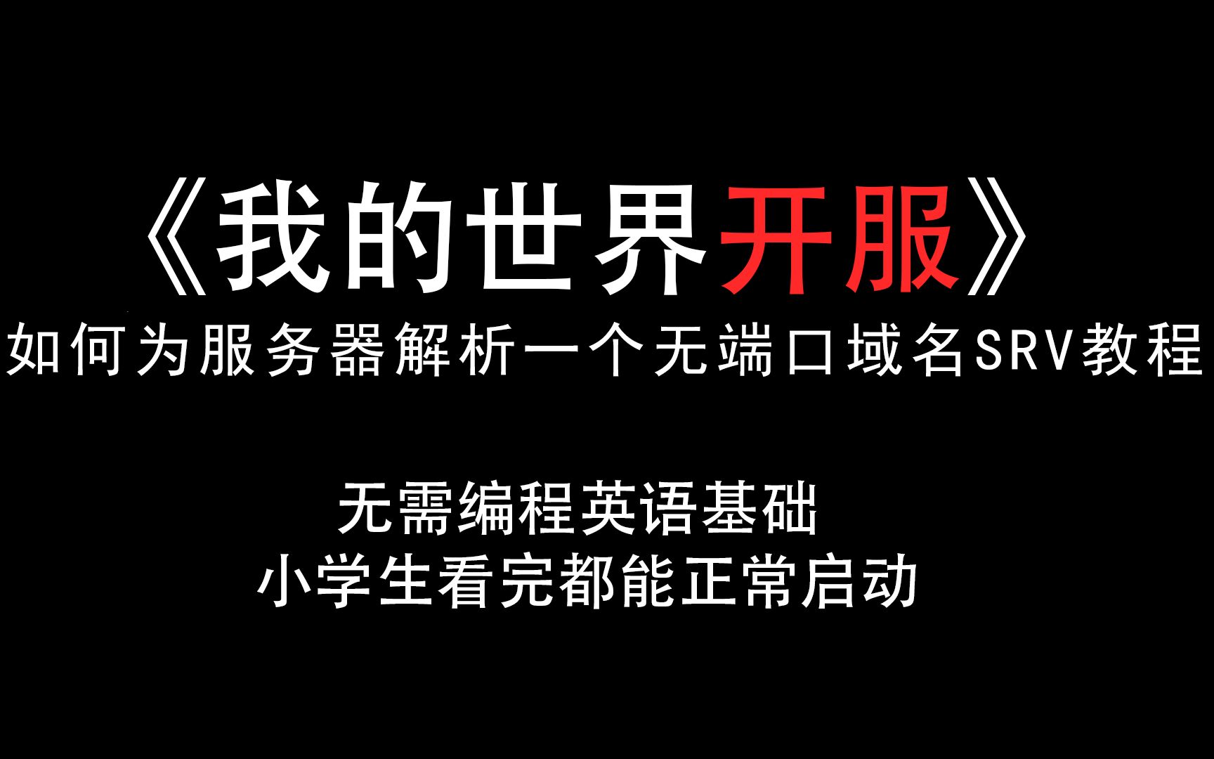 《我的世界开服》如何解析带端口的服务器域名来隐藏端口