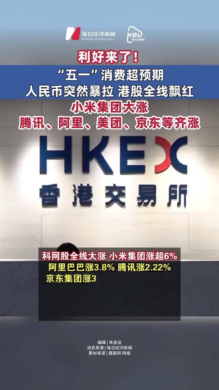 ...突然暴拉,港股全线飘红!小米集团大涨,腾讯、阿里、美团、京东等齐涨!