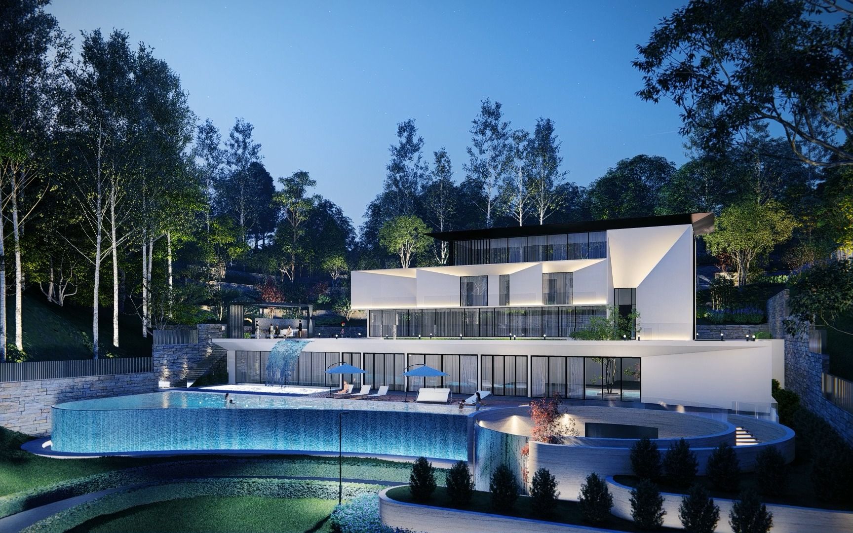 Sketchup 现代别墅建模+ Lumion 渲染 夜景动画表现