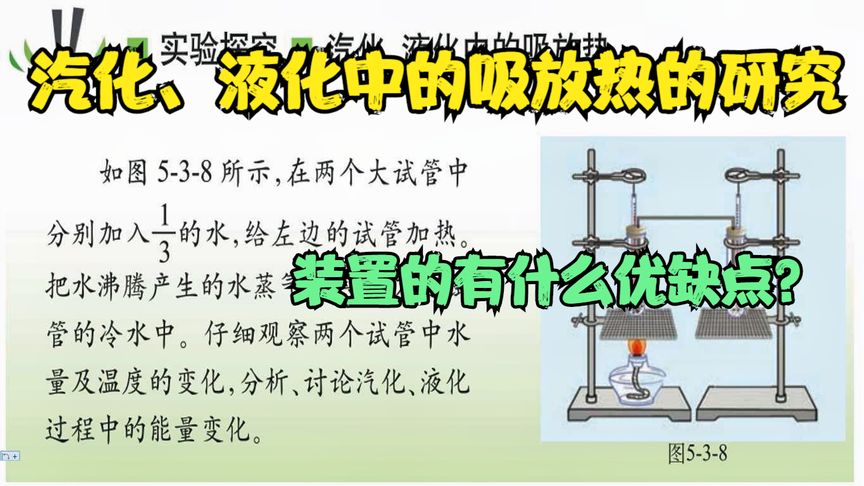 汽化、液化中吸放热实验观察哪些现象?装置的优点和不足