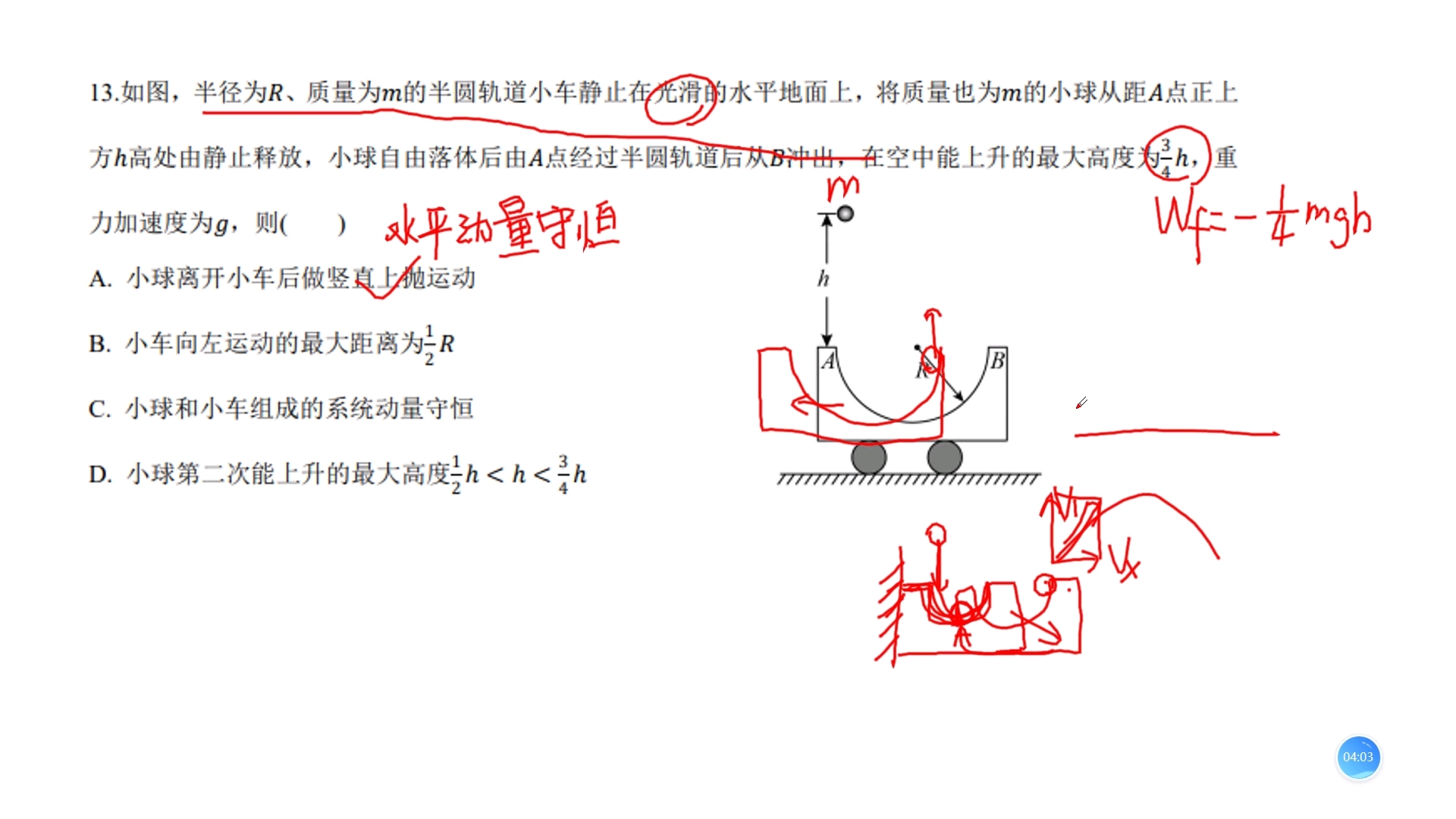 动量守恒定律 人船模型 能量守恒