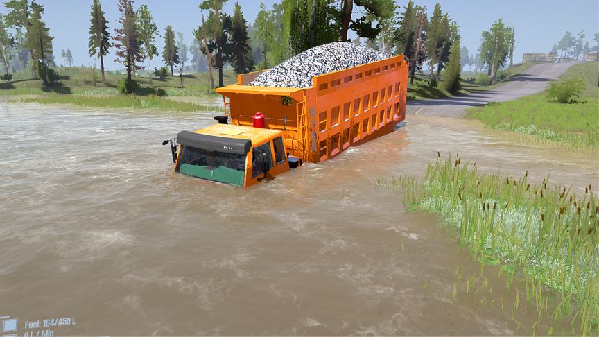 女司机开货车过河里,这技术太好了|卡车模拟