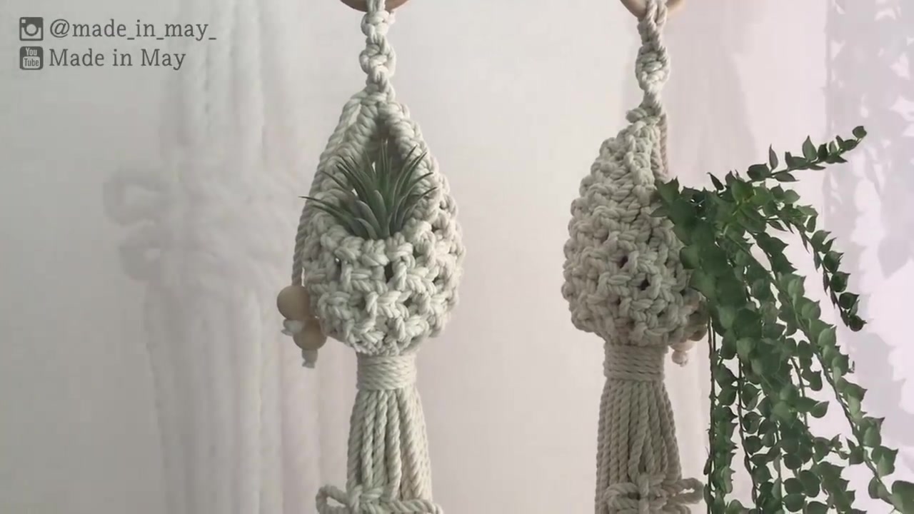 「夏薾」外网转载编绳案例教程分享【吊篮】