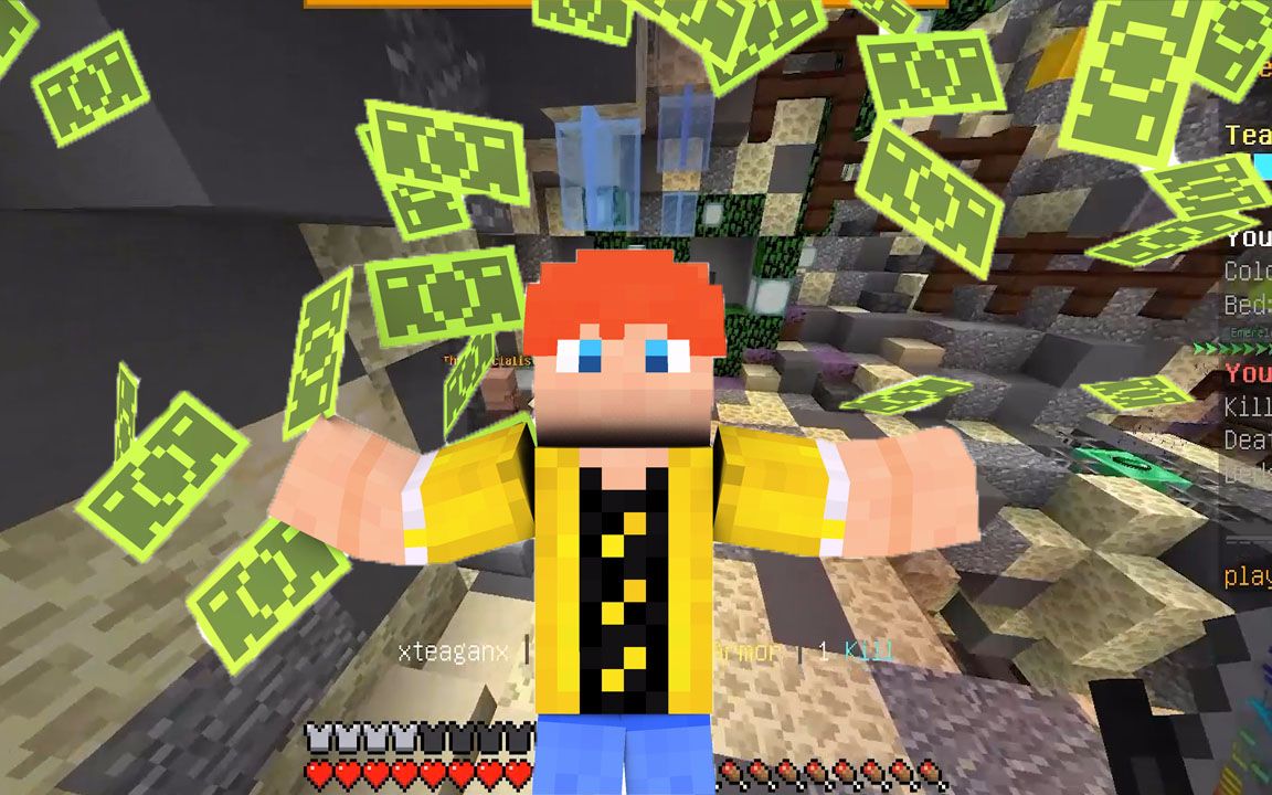 【60FPS】挖黑曜石就是要有耐心!我的世界起床战争MC服务器PVP小...