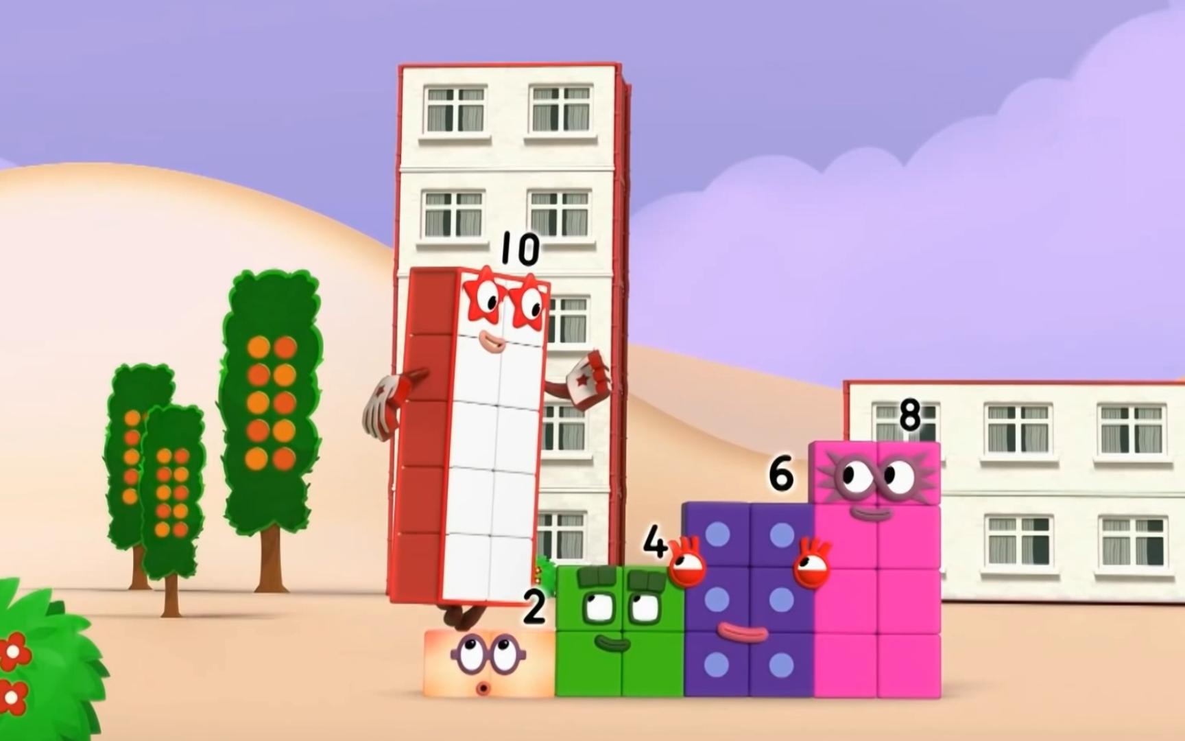 数字方块2的世界 宝宝学数学 英语益智动画短片 小学乘法偶数