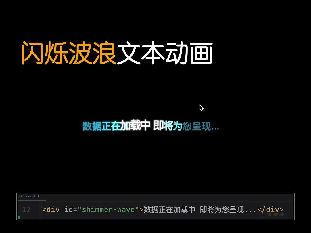 HTML+CSS+JS实现闪烁波浪文本动画效果