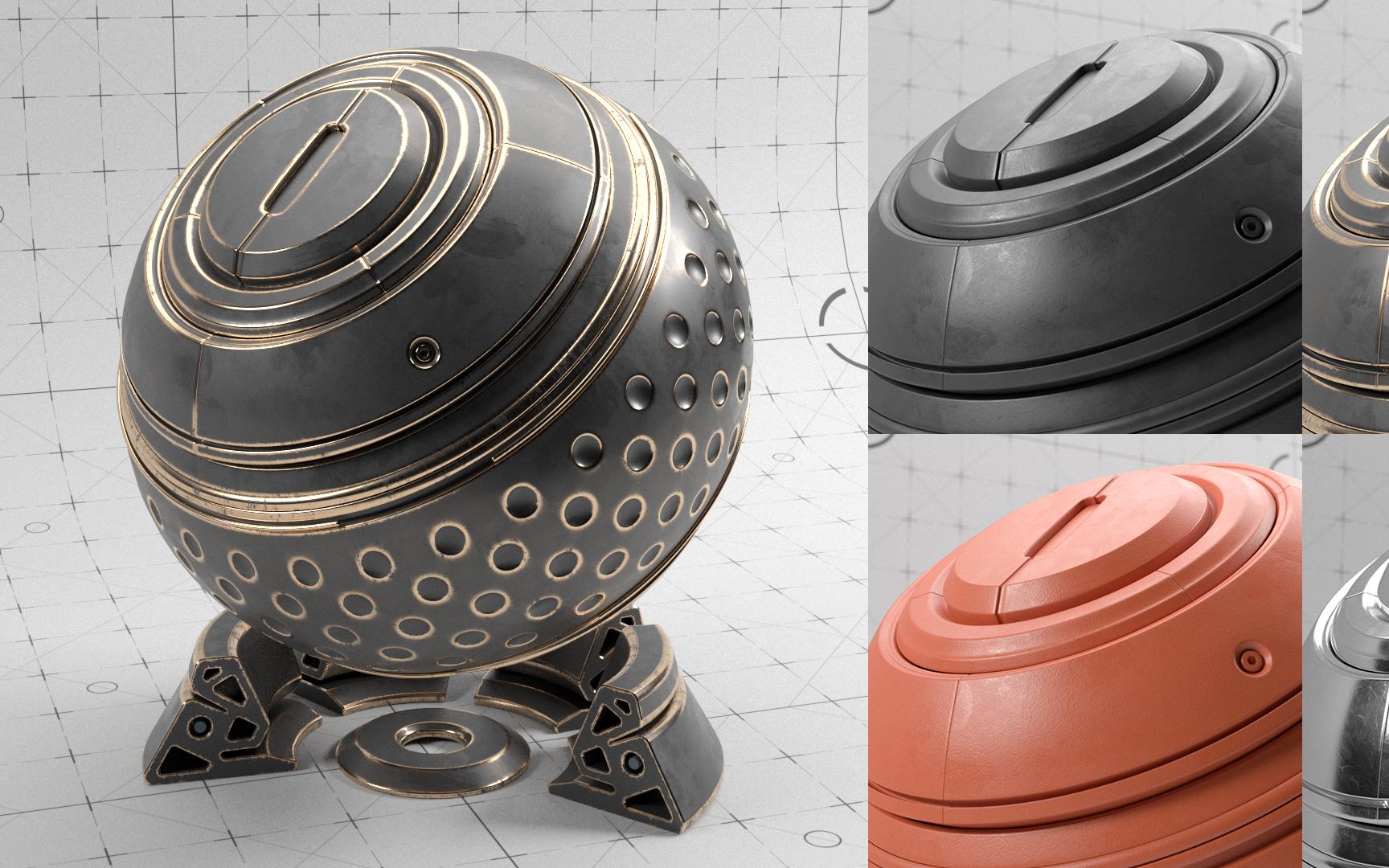 材质测试场景模型/金属球渲染模型/Blender/C4D(含场景模型)
