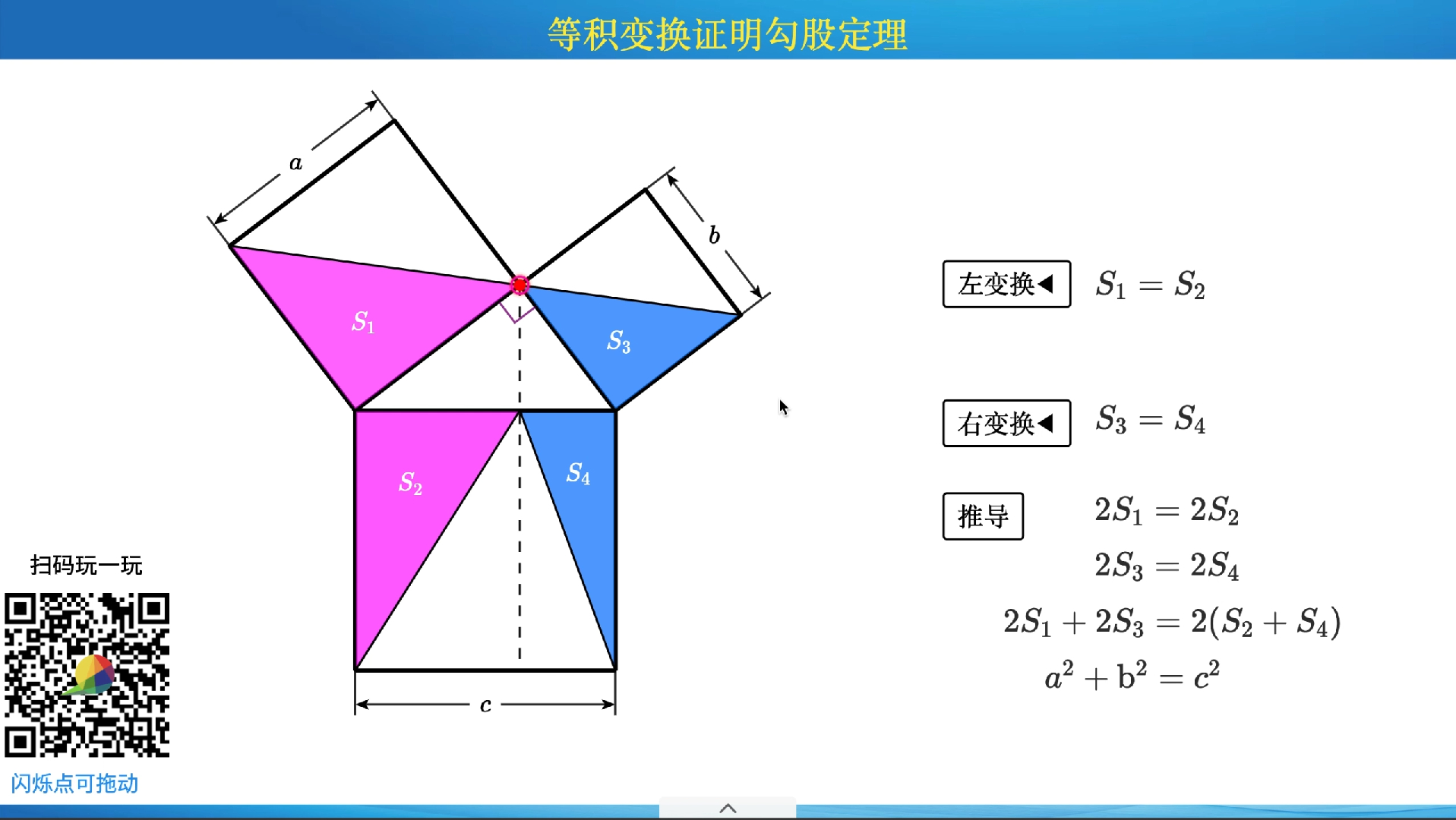 无字证明:等积变换证明勾股定理3