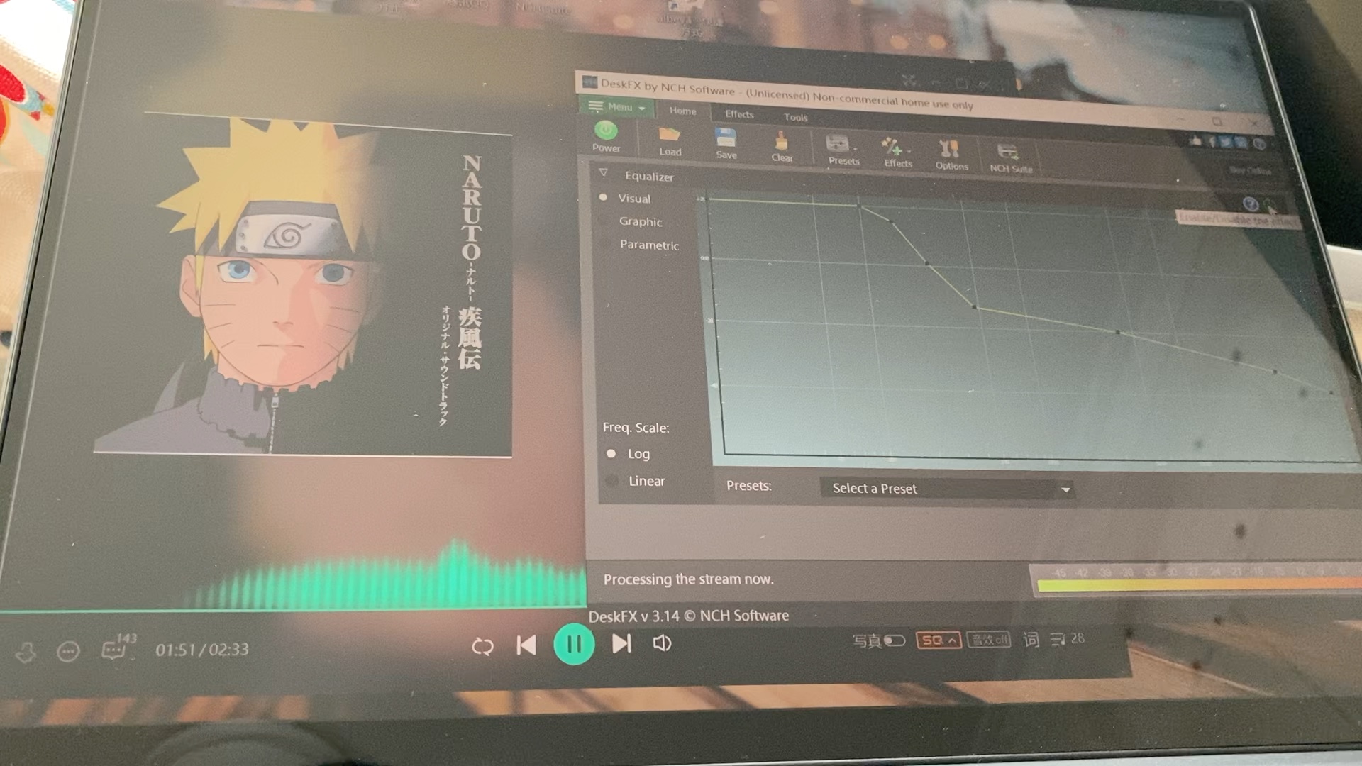 ...s 2021锐龙独显版 使用第三方音效调节器(Desk FX)的实际低音测试。