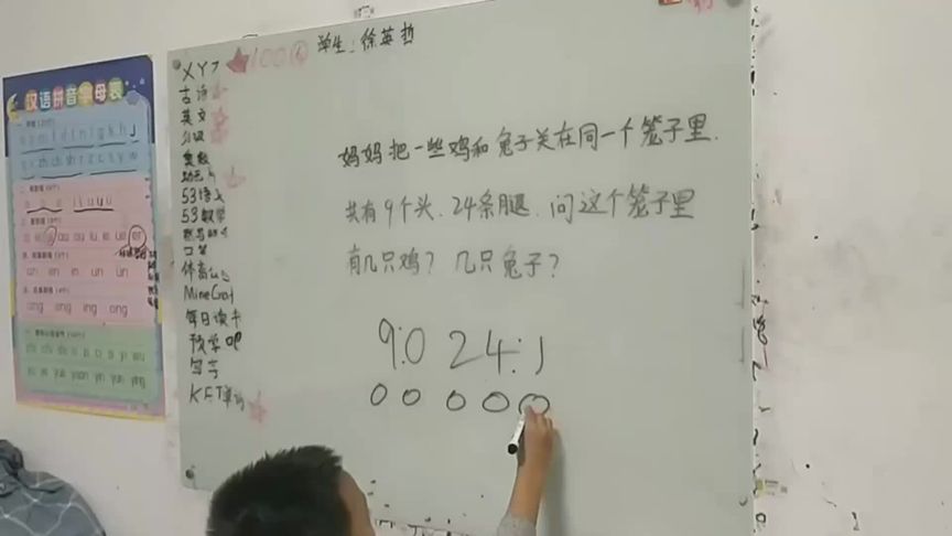 一年级小学生怎么解鸡兔同笼 #鸡兔同笼应用题解法 #数学思维
