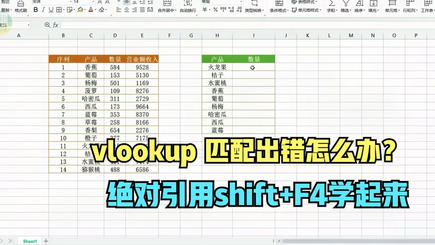Excel技巧: vlookup匹配出错怎么办?绝对引用shift+F4学起来