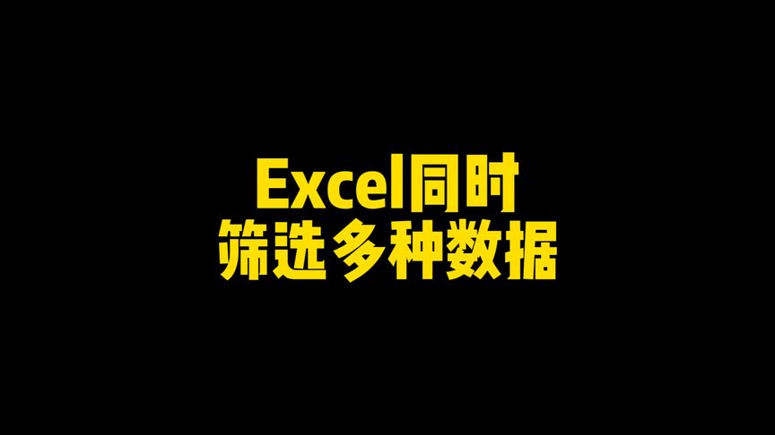 Excel同时筛选多种数据