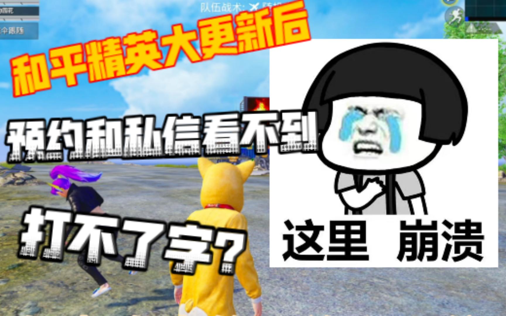 和平精英大更新后游戏内看不到好友预约和私信和打字聊天框消失的...