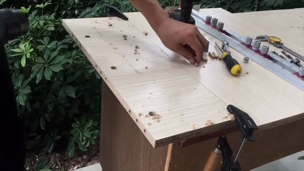 三合一打孔器 简易手工三排钻 二合一自攻杆 排孔 铰链孔 层板孔隐形...