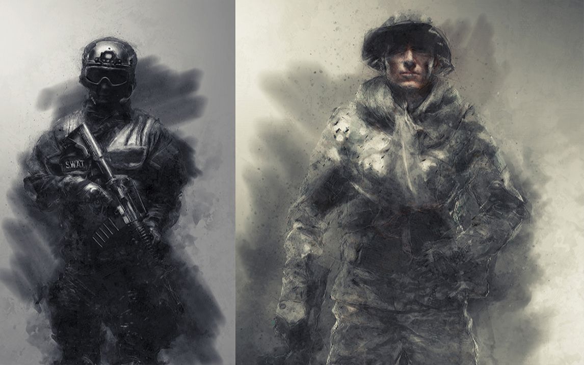 制作炭笔素描静物人物头像效果PS动作教程