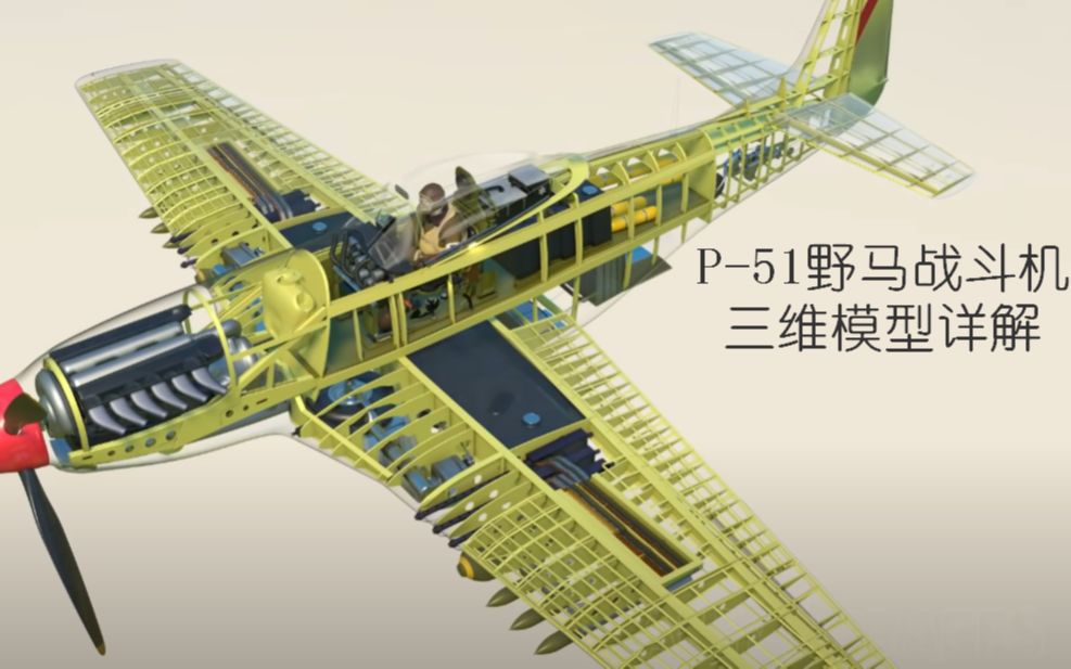 P-51D野马战斗机三维模型详解