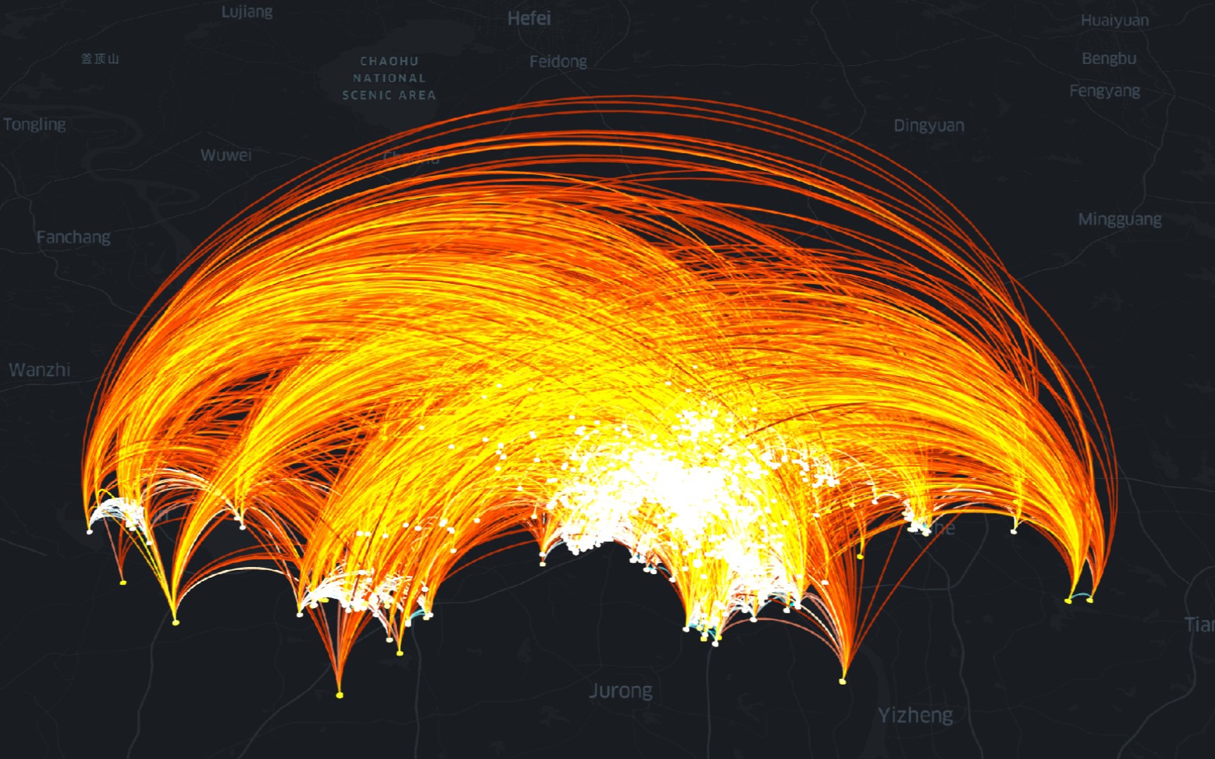 南京市微博poi签到人群活动轨迹可视化