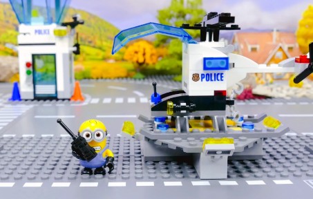 ...邪恶小黄人偷走大货车,警长通过监控、定位、警用直升机追捕坏人 ...