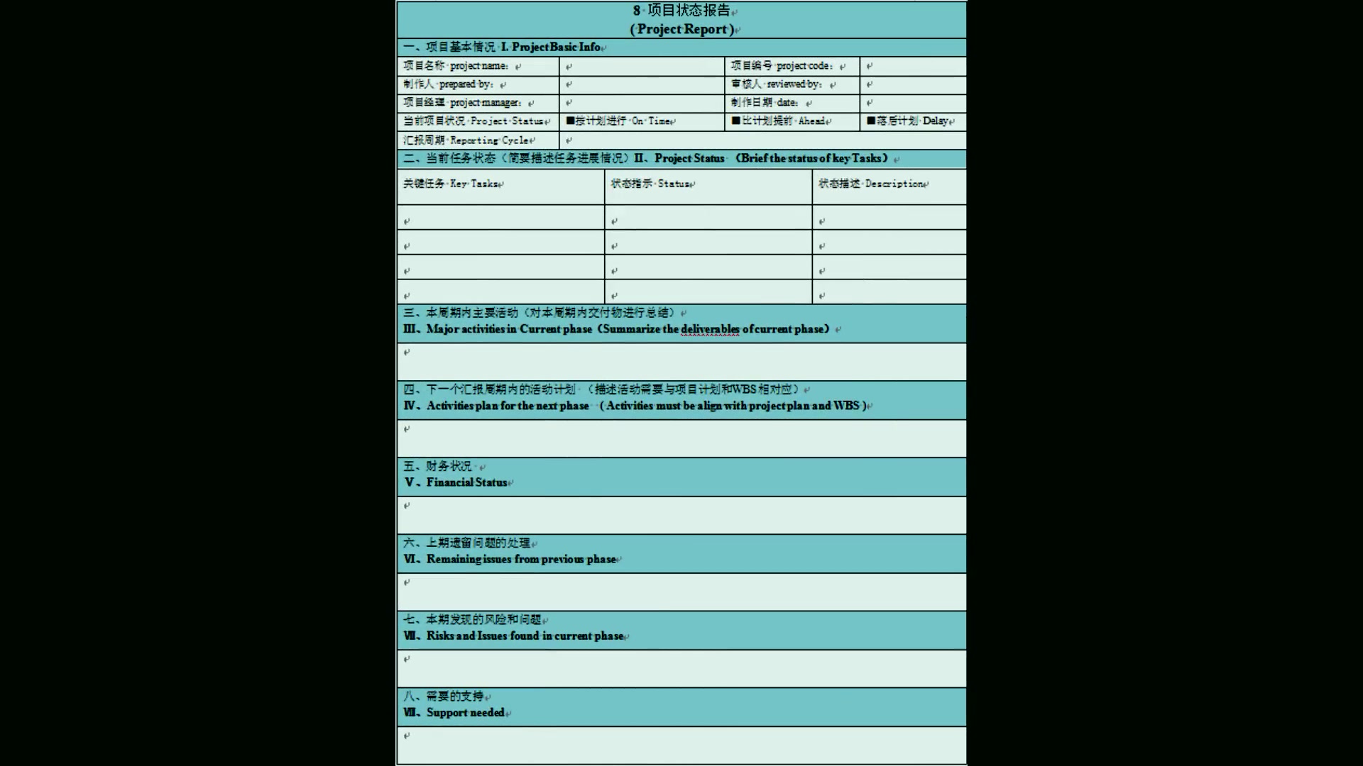 项目管理10大模板(Excel格式)