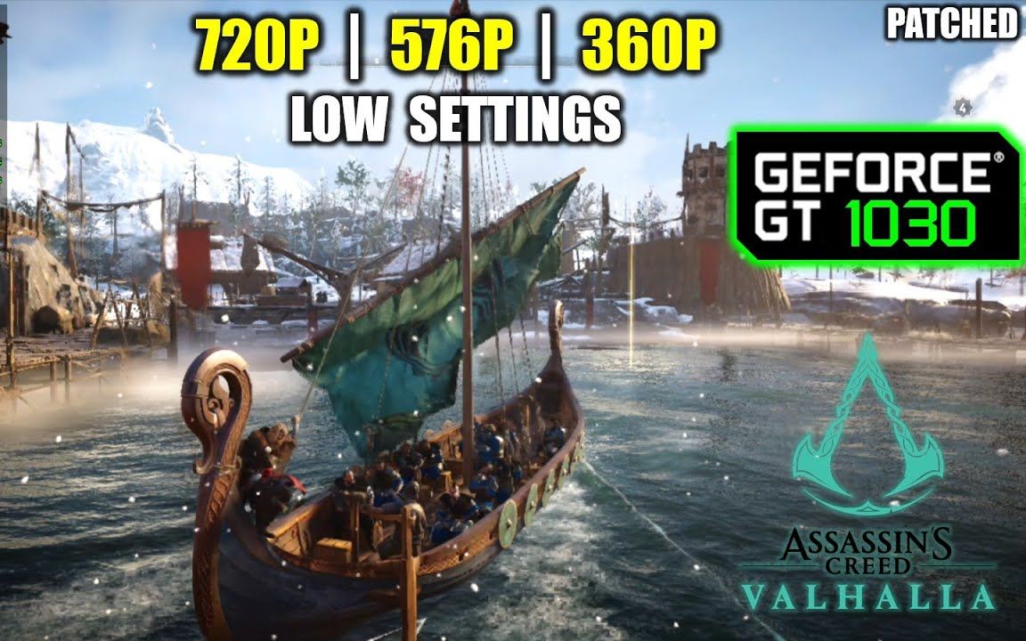 用GT1030玩刺客信条:英灵殿是什么体验?720p, 576p, 360p低特效