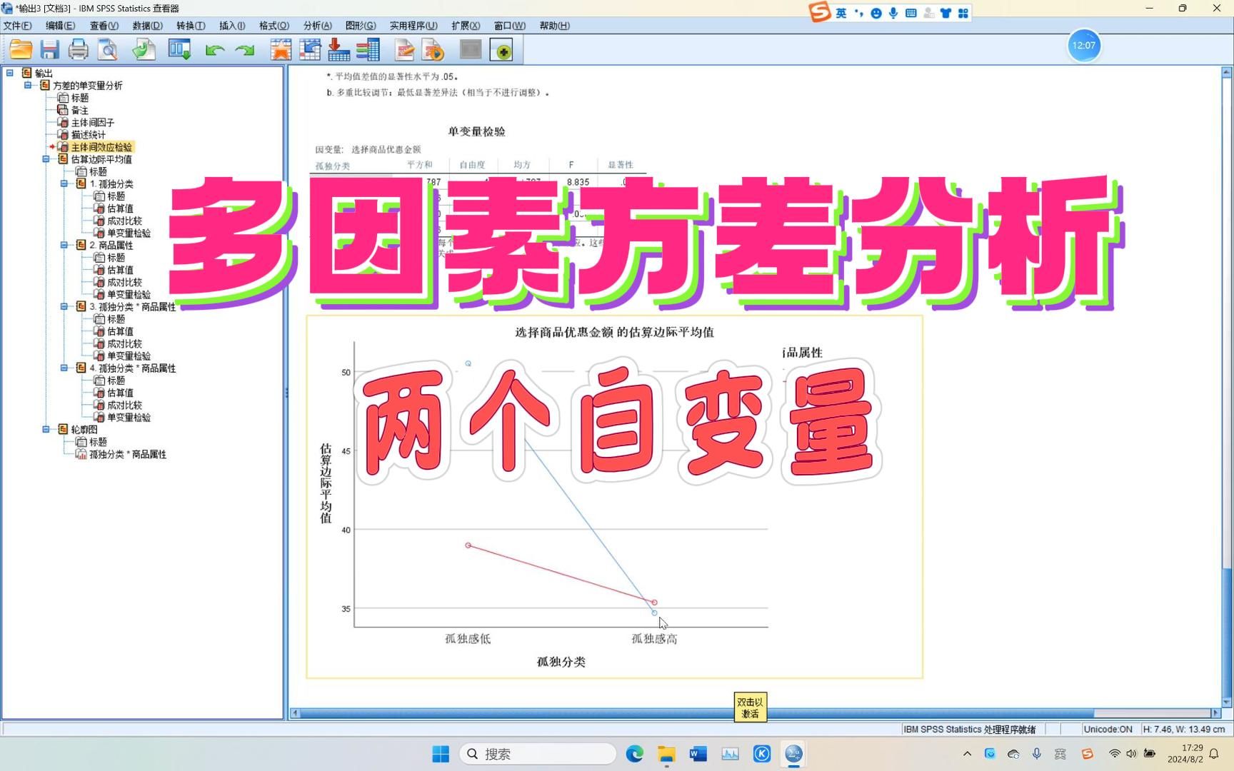 多因素方差分析双因素方差分析主体间效应检验