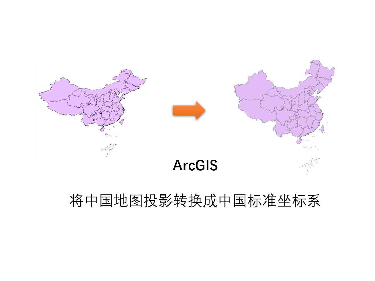 ArcGIS | 将中国地图投影转换成中国标准坐标系:阿尔伯斯投影正轴(等...