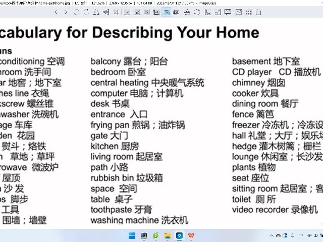 pet考试中home描述用的重点单词和in,on,at用法