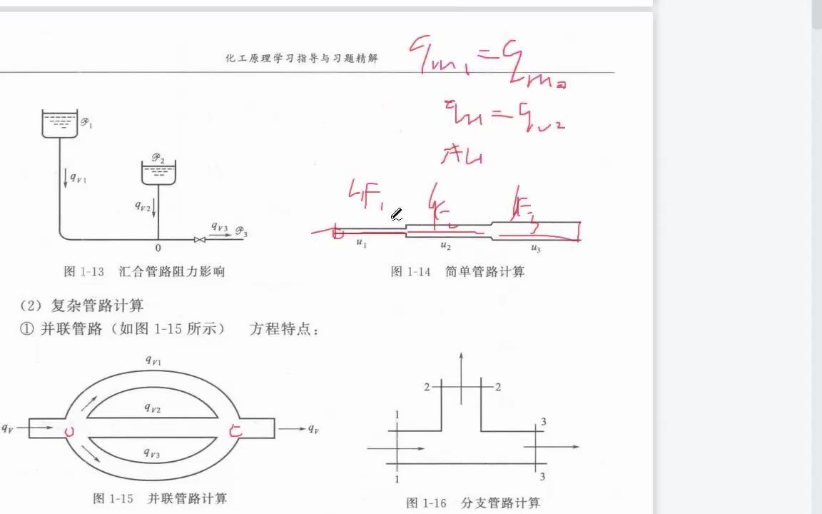 801化工原理--并联管路