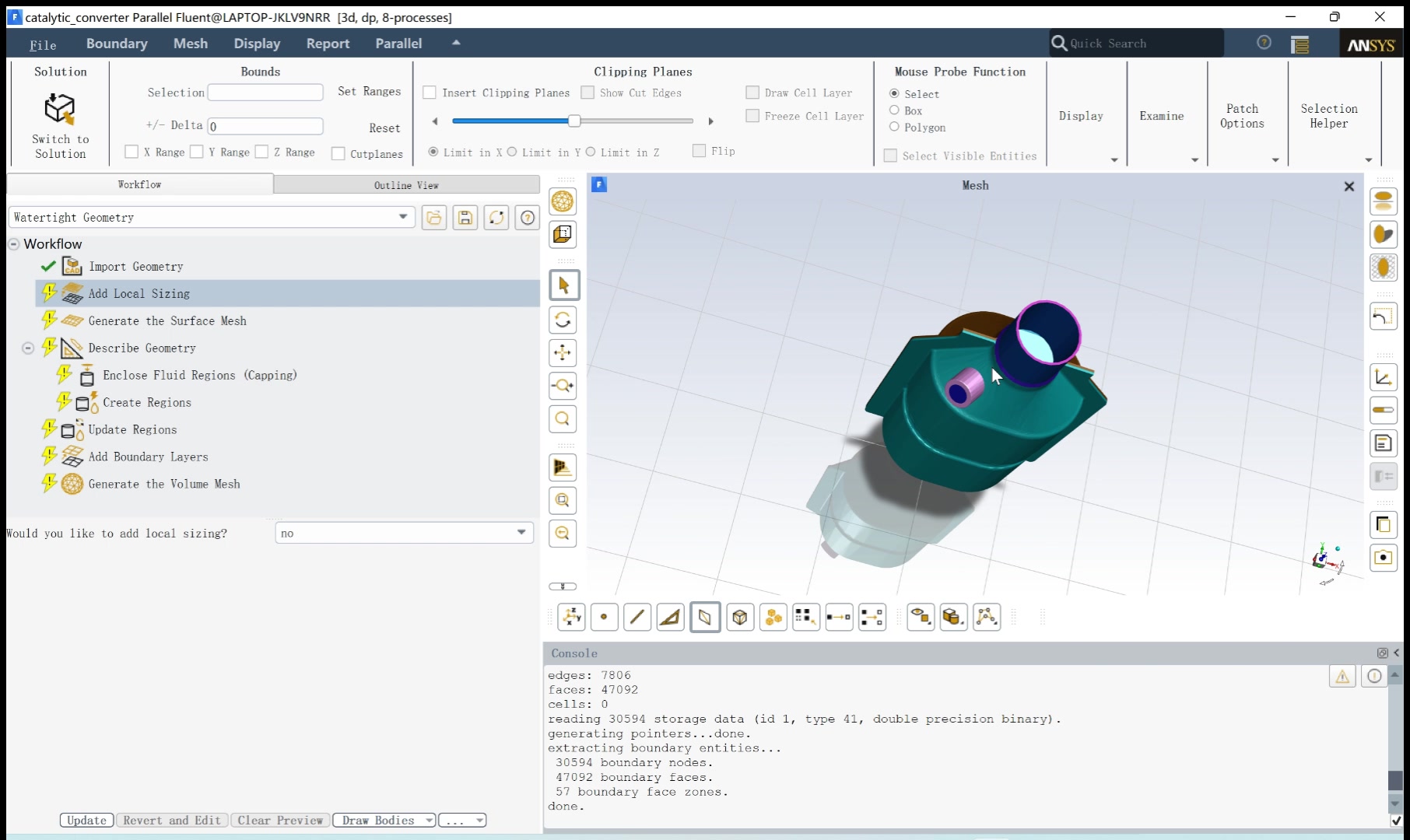Ansys Fluent官方案例-3 多孔介质模型(催化转化器内的流动)