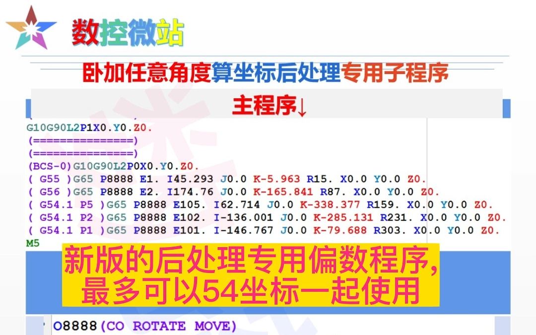 最新版的卧加任意角度偏数后处理子程序