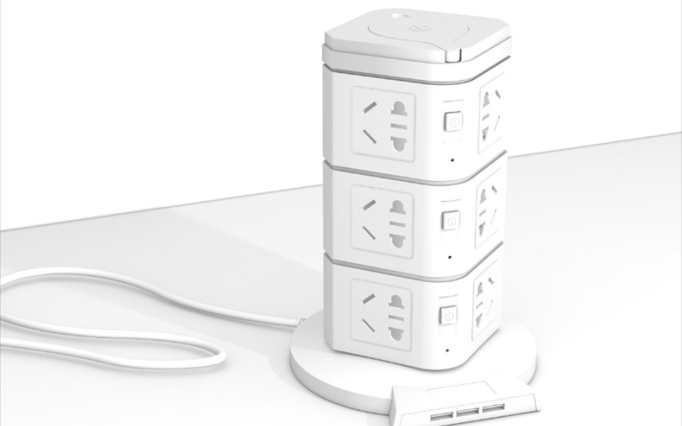 插排MP4U盘创意灯饰遥控器C4D建模白模标准渲染器随意渲染,笔记本...