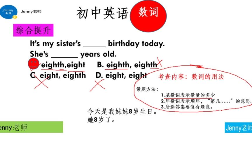 【中考英语】基数词和序数词傻傻分不清?请听Jenny老师讲解!