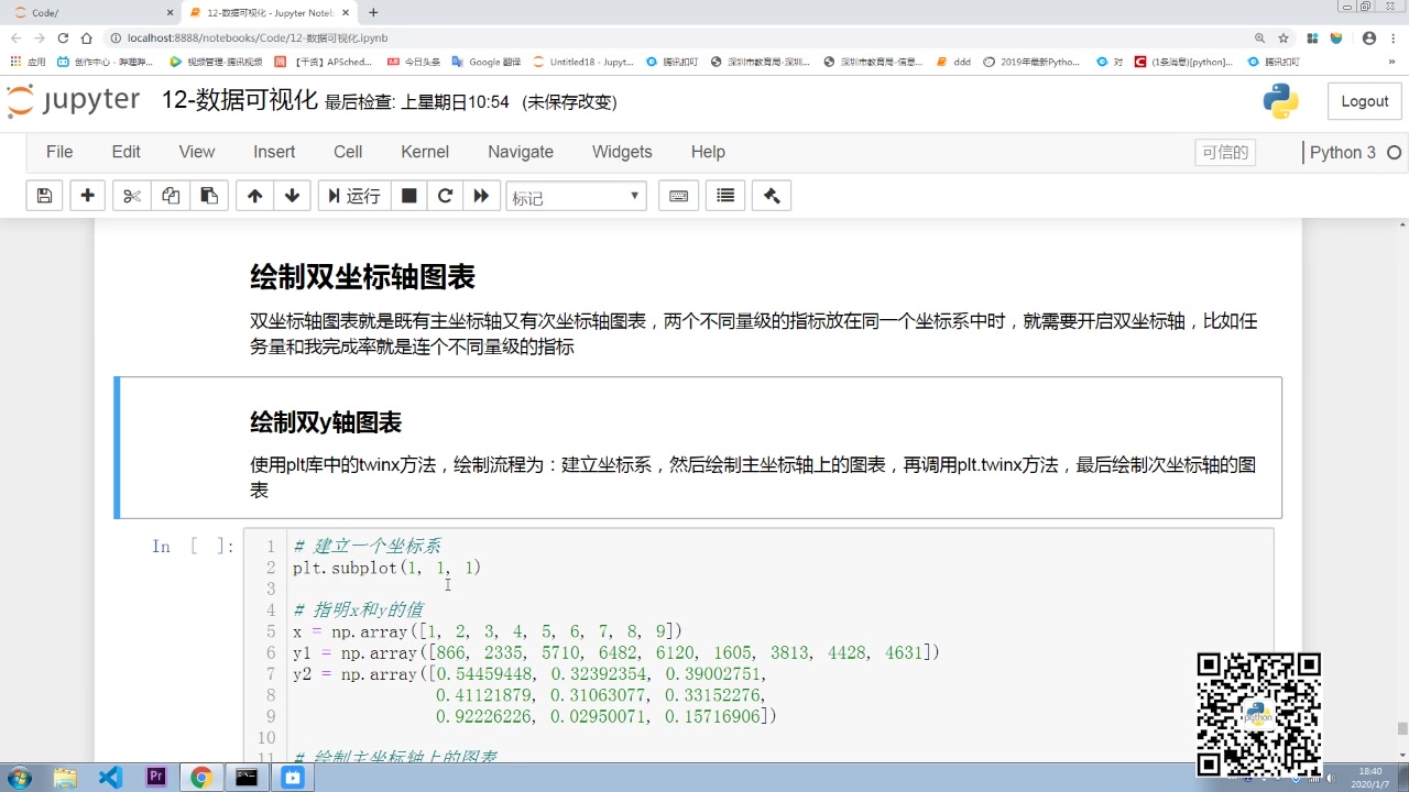 【Python数据可视化】14复合图表的--绘制双y轴图表 python一对一视频...