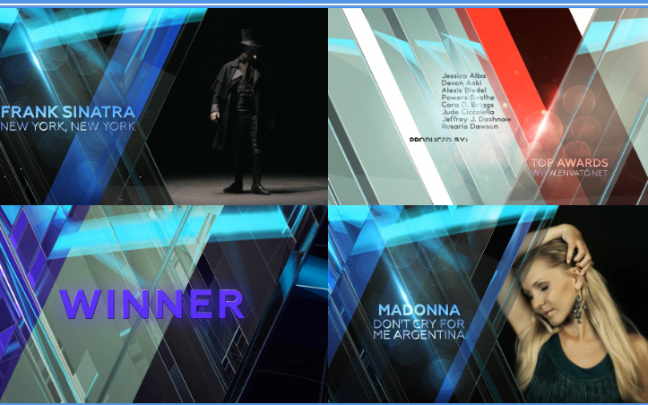 AE模板-透明玻璃奢华金色豪华效果的音乐电视片头电影典礼盛典介绍...