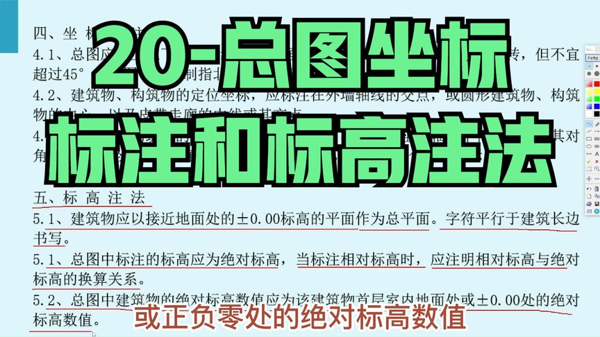 建筑制图标准、施工图画法—总图坐标标注和标高注法 干货