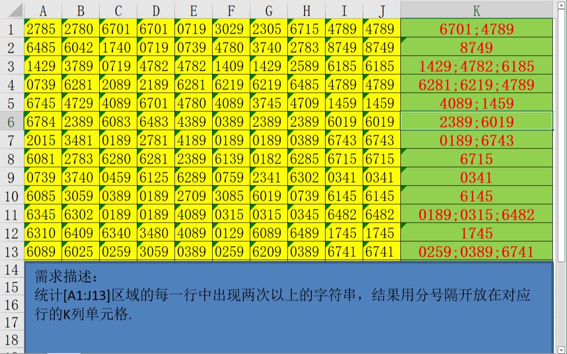 Excel VBA应用案例:统计高频字符串