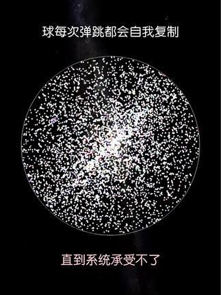 幂运算 球每次弹跳都会自我复制#几何图形 #星球动画